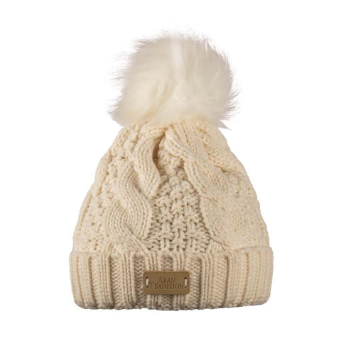 Stay Cozy & Chic with Aran Cable Pom Pom Hat | Traditional Cable Knit – Aran Traditions