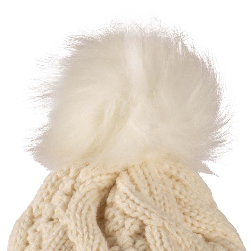 Stay Cozy & Chic with Aran Cable Pom Pom Hat | Traditional Cable Knit – Aran Traditions