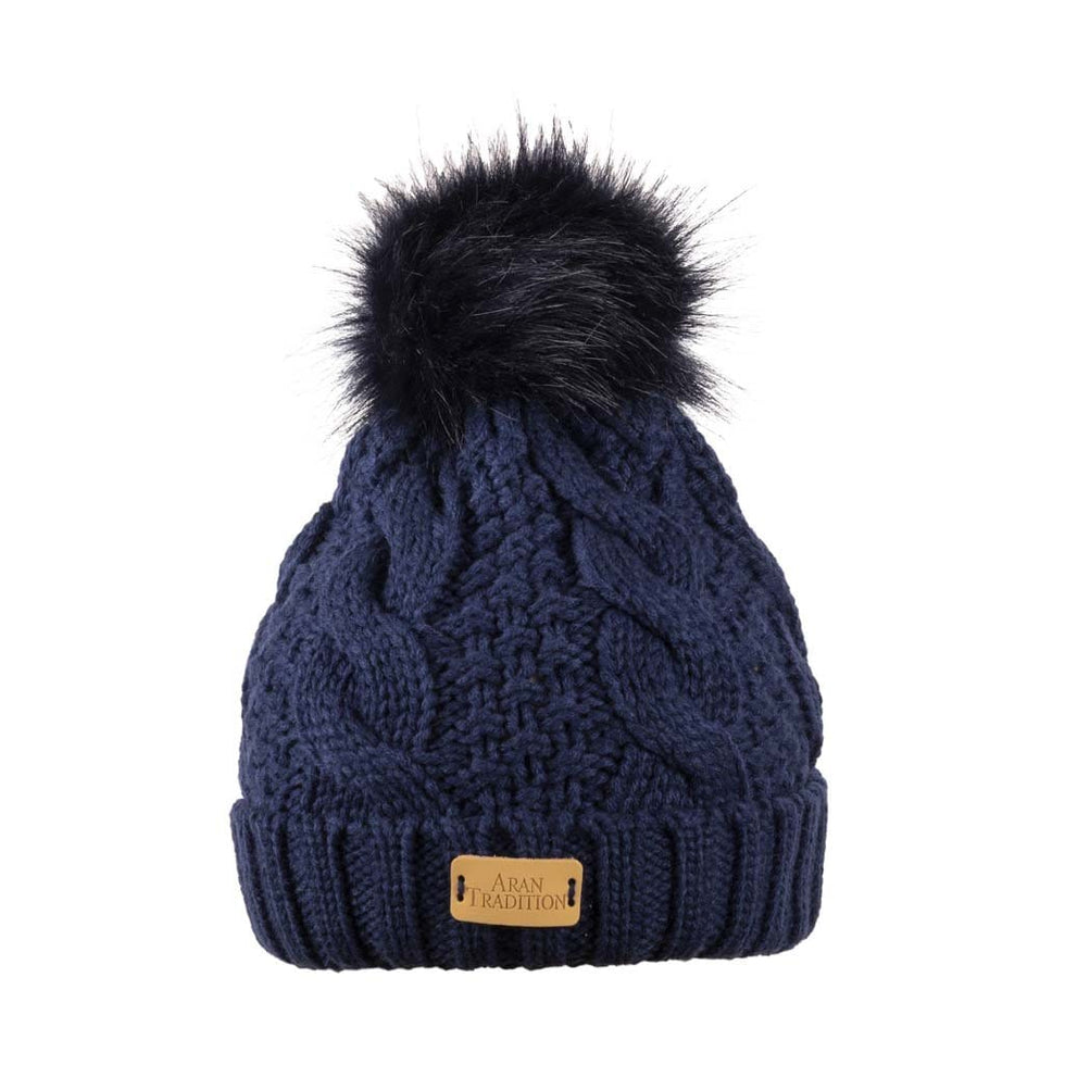 Stay Cozy & Chic with Aran Cable Pom Pom Hat | Traditional Cable Knit – Aran Traditions