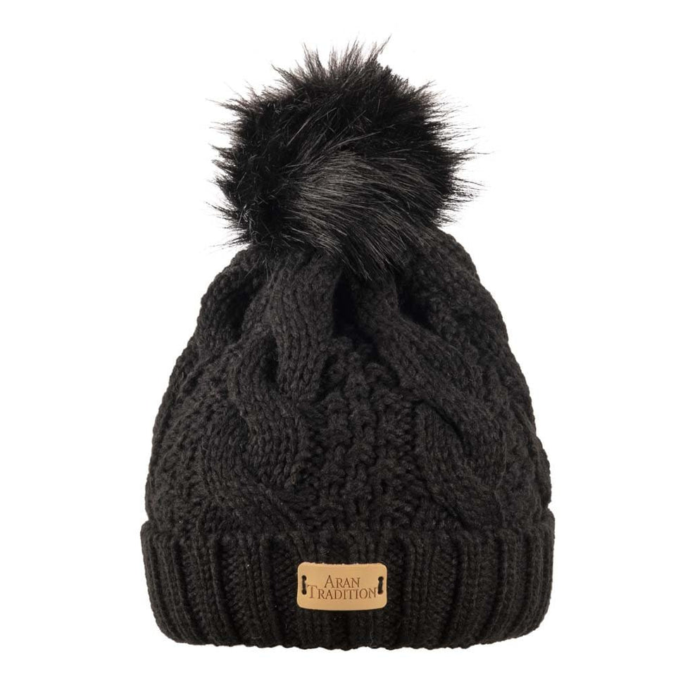 Stay Cozy & Chic with Aran Cable Pom Pom Hat | Traditional Cable Knit – Aran Traditions